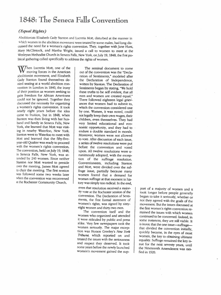 US+2 4+1848+Seneca+Falls+Convention | PDF