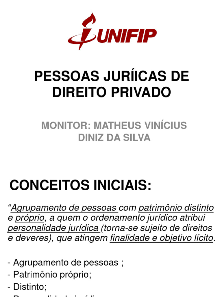 Aula 5 - Pessoas Jurídicas de Direito Privado | PDF