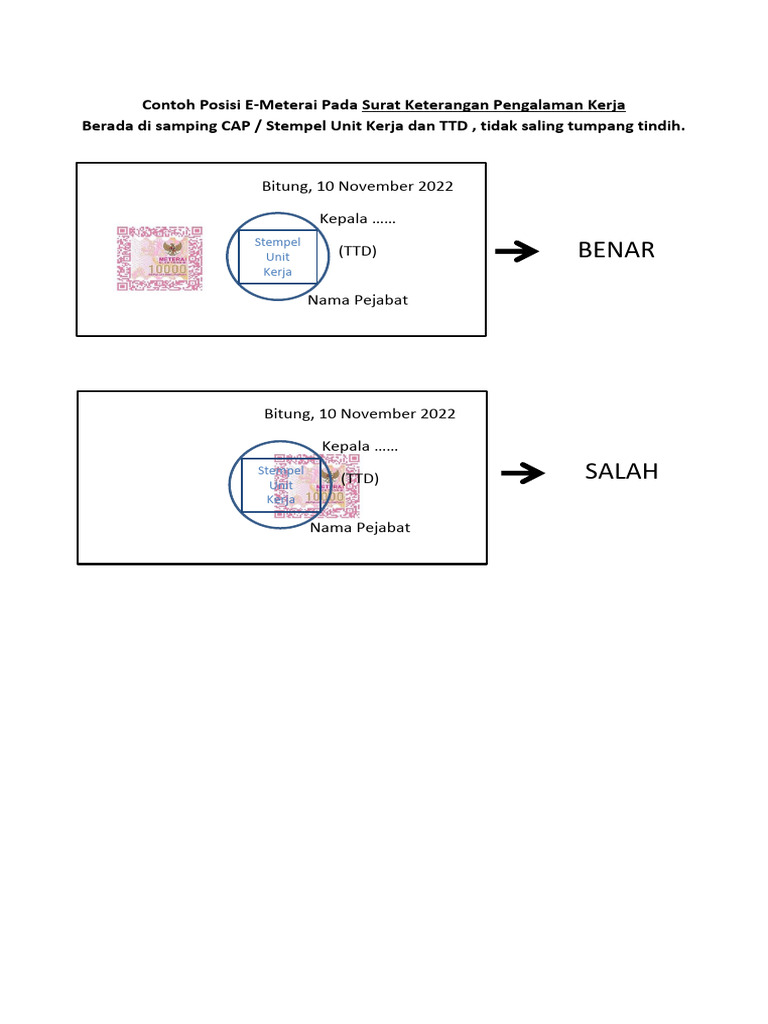 Contoh Posisi Emeterai | PDF