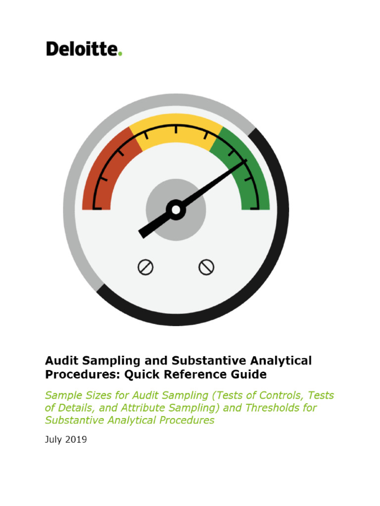 Audit Sampling and Substantive Analytical Procedures - Quick Reference ...