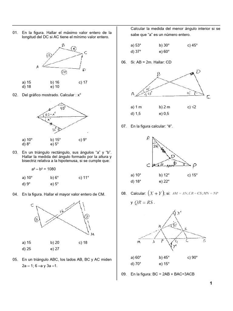2.-Triangulos 1 - Problemas | PDF
