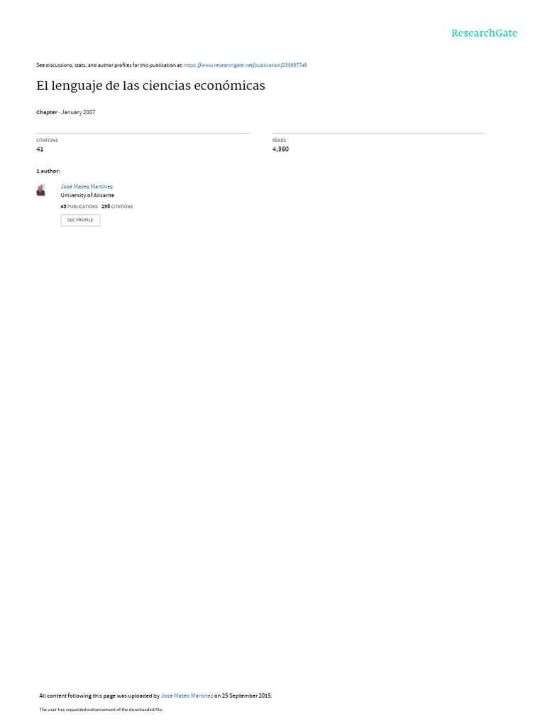 El Lenguaje de Las Ciencias Económicas: January 2007 | PDF | Lingüística | Léxico
