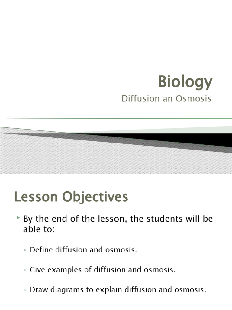Diffusion and Osmosis Advanced | PDF