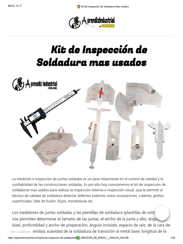 ? Kit de Inspección de Soldadura Mas Usados | PDF | Medición | Soldadura