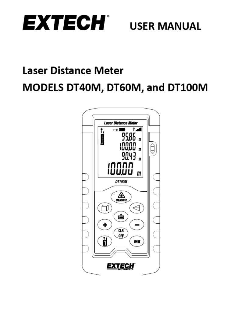 Extech Laser Distance Meter Manual | PDF | Laser | Metre