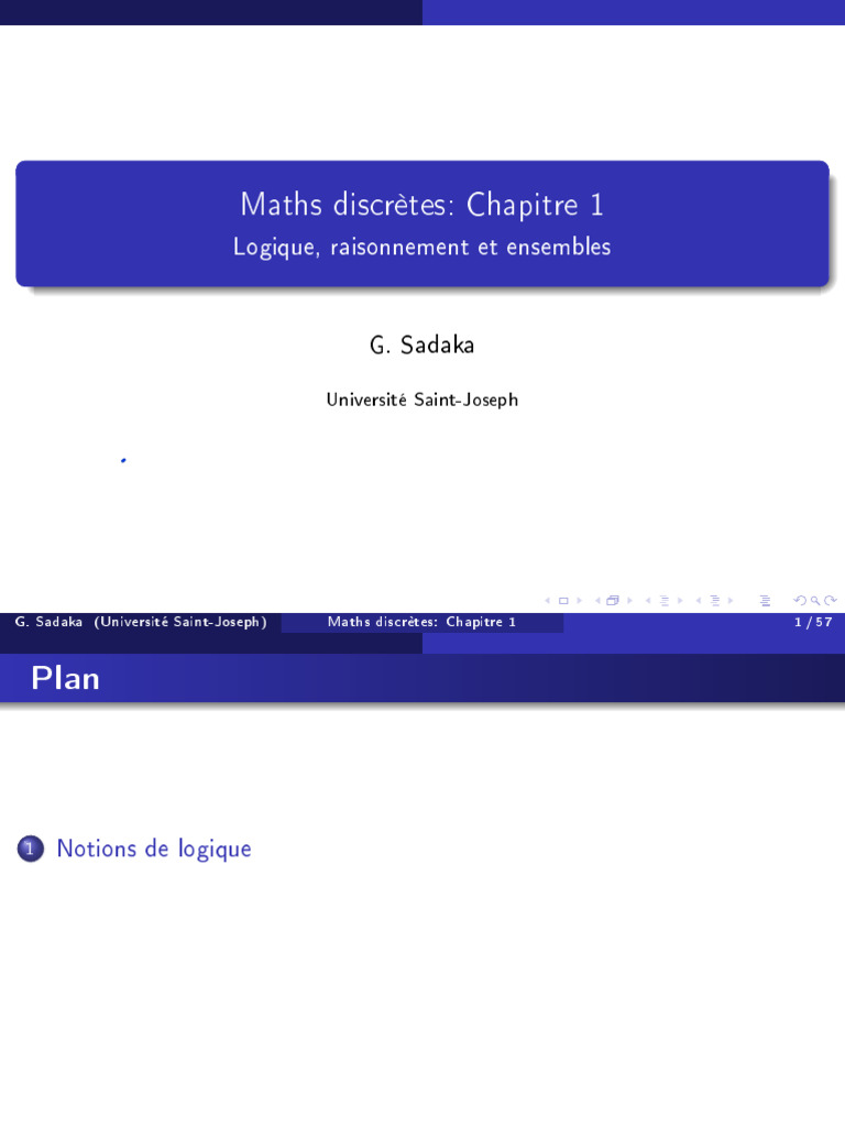 Mathematiques Discretes Chapitre Logique | PDF Mathematiques Discretes Chapitre Logique | PDF