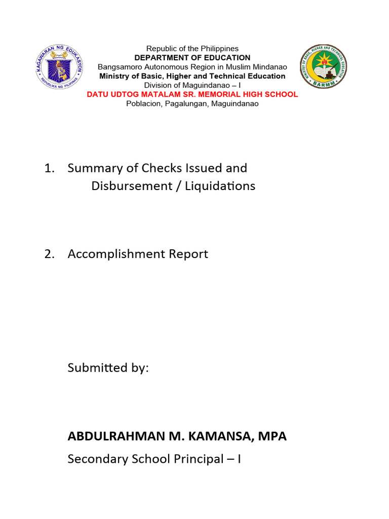 Accomplishment Report 2022 | PDF