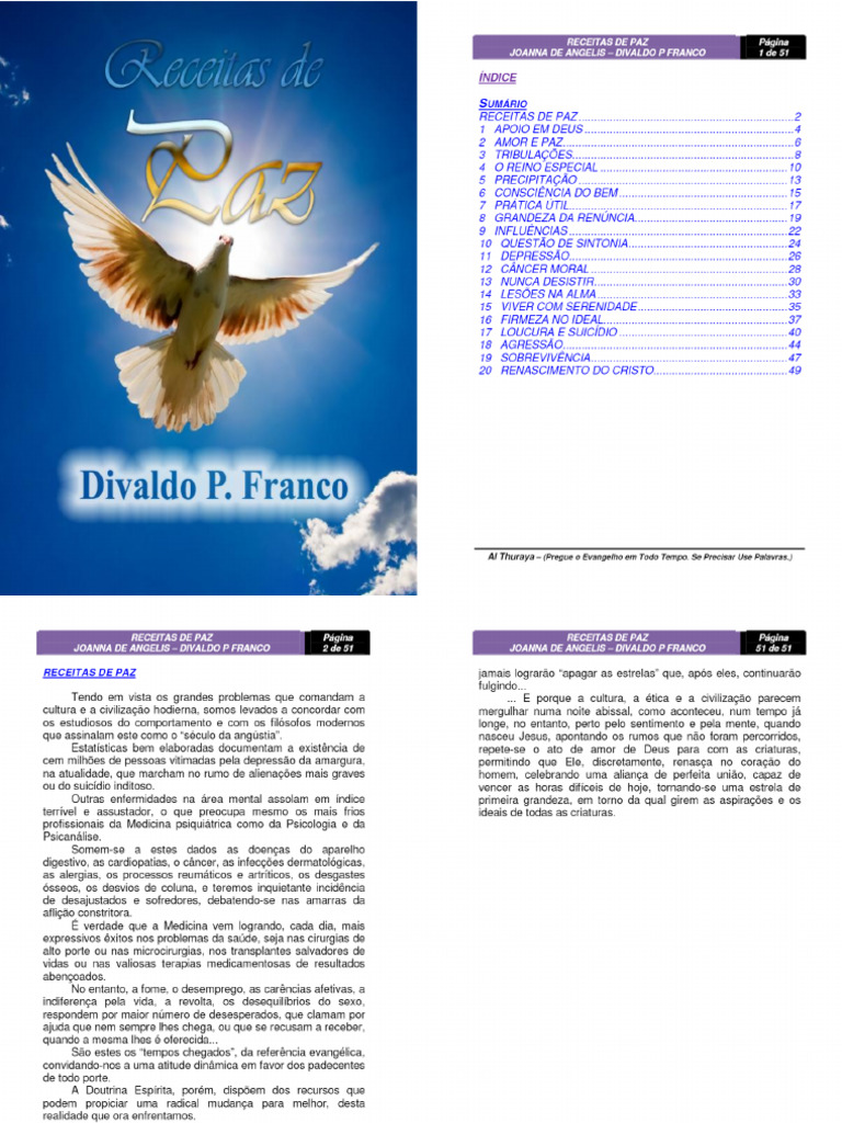 RECEITAS DE PAZ JOANNA DE ANGELIS DIVALDO P FRANCO. Página 1 de 51 ÍNDICE - PDF Download grátis ...