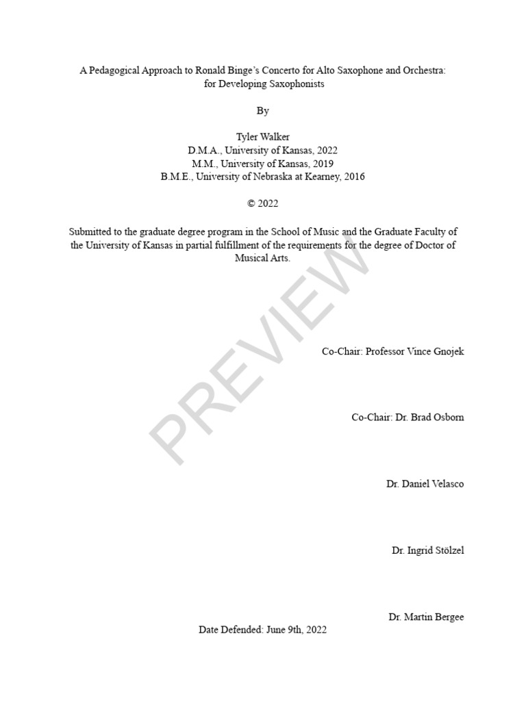 Binge - Concerto Analysis | PDF | Saxophone | Orchestras