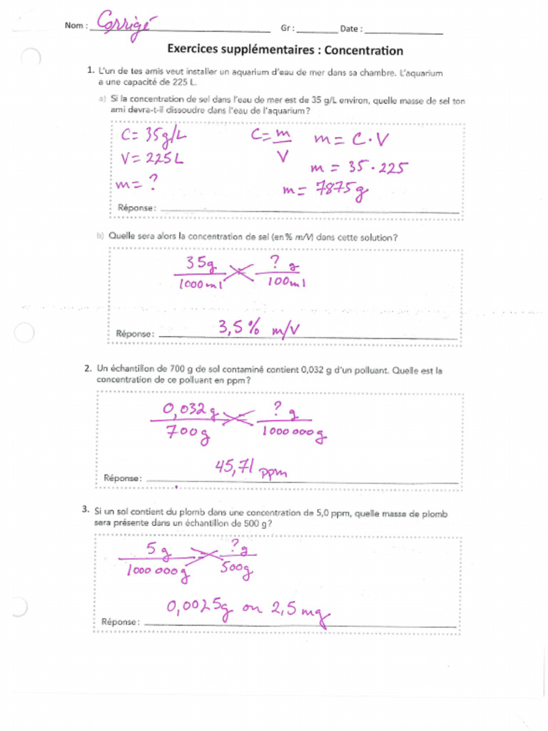 Exercice Science Sec 4 | PDF