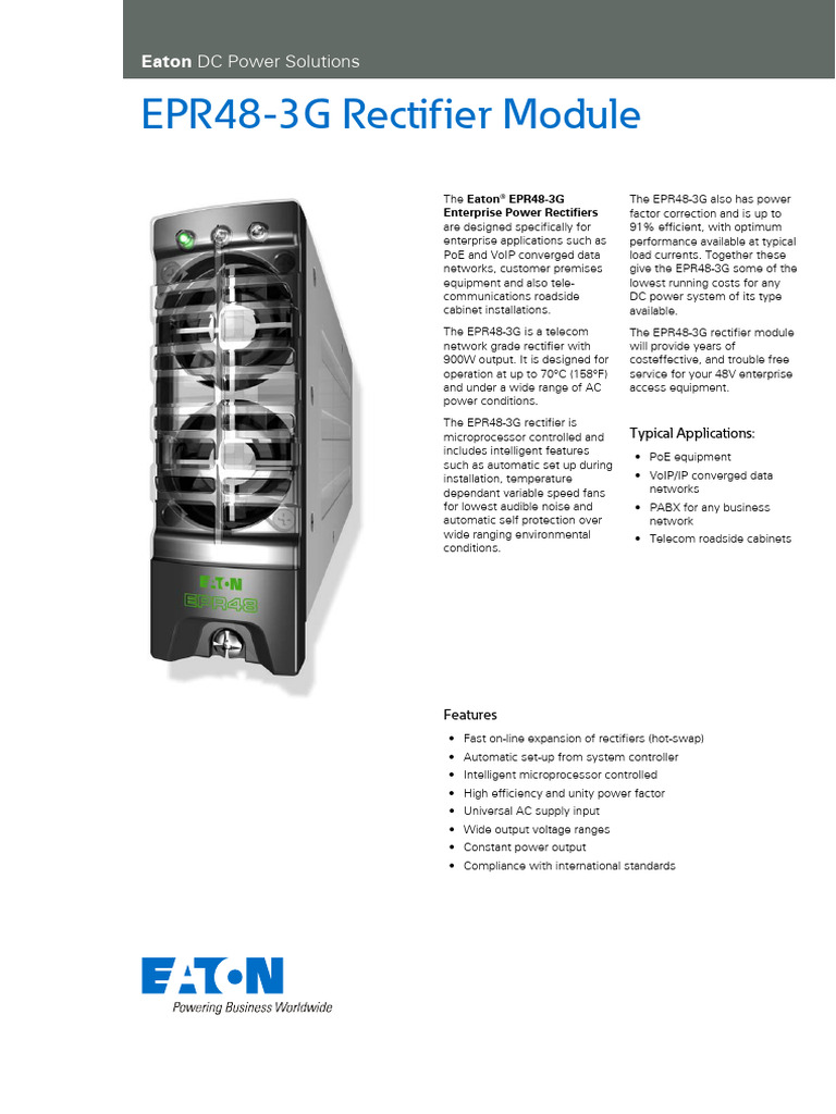 EATON APR48 - Rectifier Module | PDF