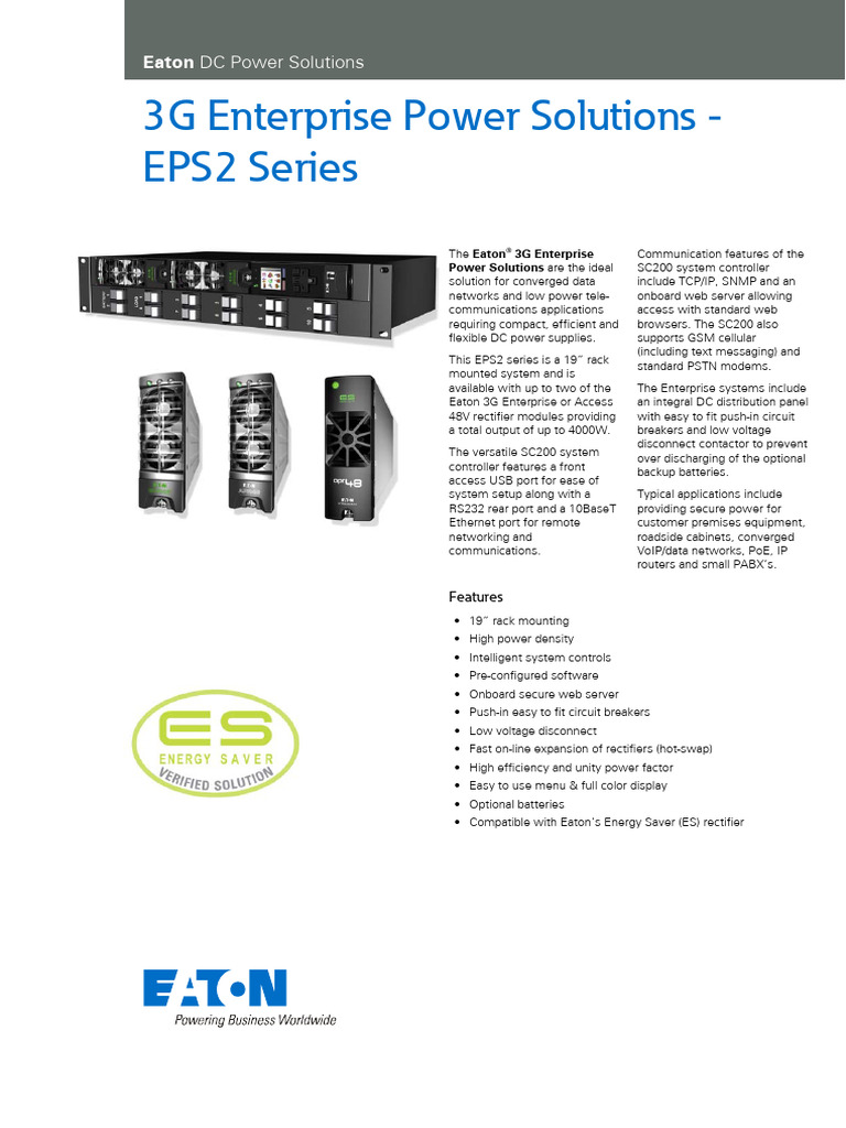 EATON APR48 - DC Power Solutions | PDF | Rectifier | Direct Current