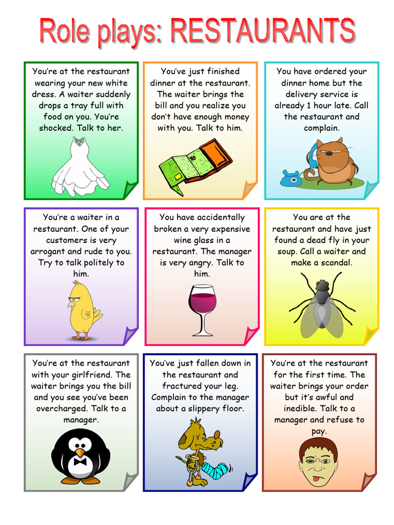 Restaurant Role Play Scenarios | PDF