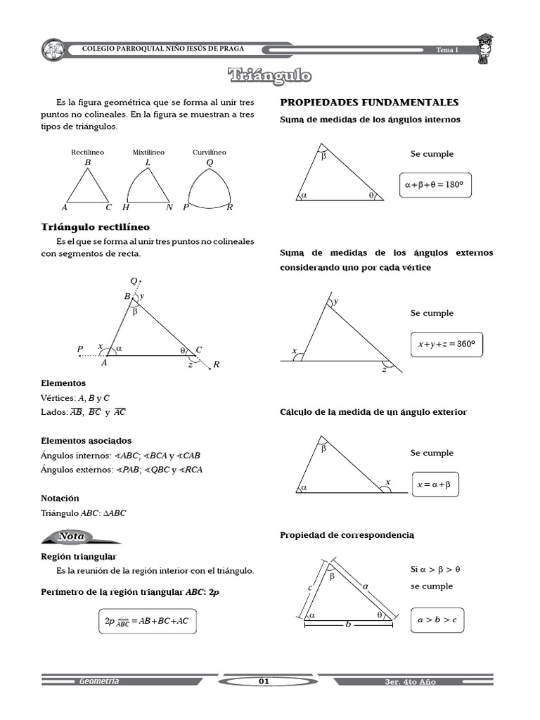 TERCERO DE SECUNDARIA | PDF | Triángulo | Geometria clasica