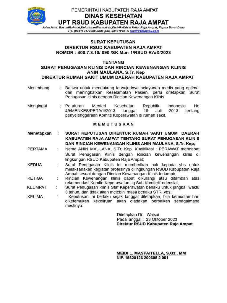 SPK Dan RKK Perawat | PDF