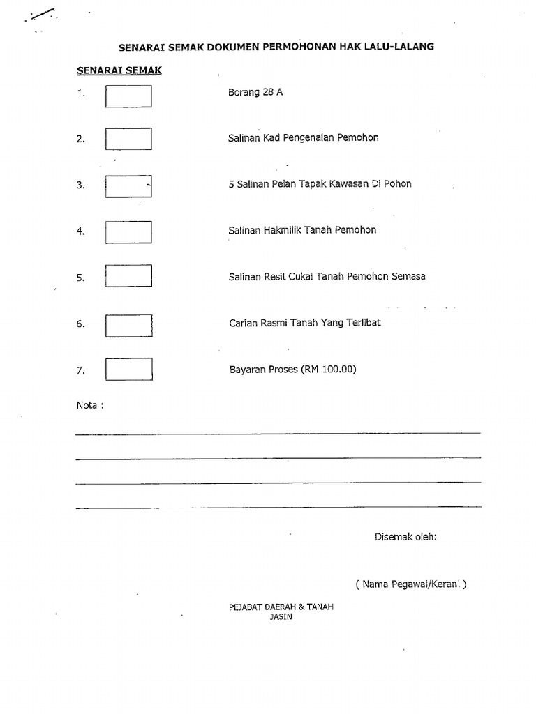 HAK LALU LALANG-BORANG 28A - Copy | PDF