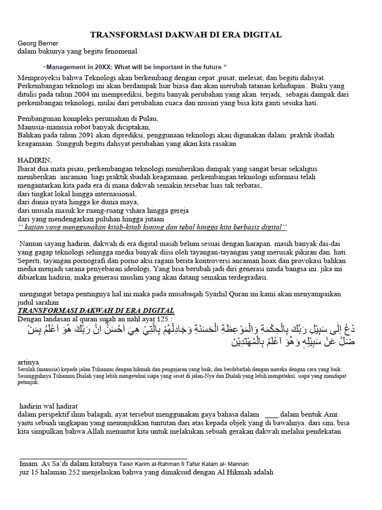 Transformasi Dakwah Di Era Digital | PDF