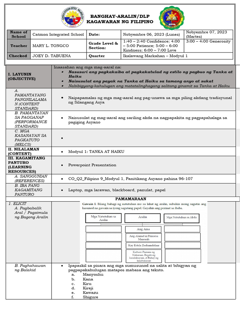 DLP-FILIPINO 9-Q2W1-Tanka at Haiku | PDF