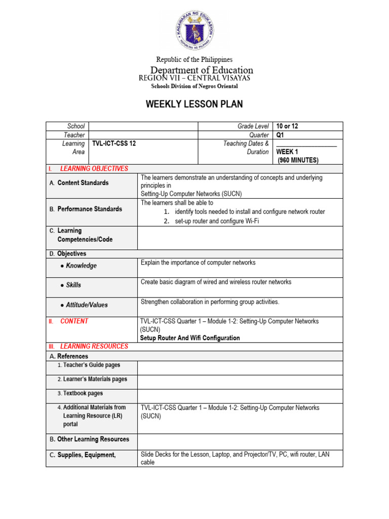 Tvl Ict Css 10 or 12 q1_week 1 2 | PDF | Computer Network | Router ... Tvl Ict Css 10 or 12 q1_week 1 2 | PDF | Computer Network | Router ...