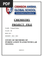 Chemistry Investigatory Project Cover Page | PDF