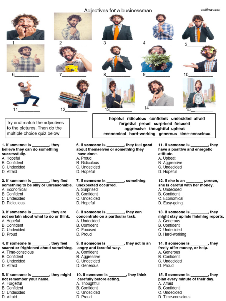 Adjectives For A Businessman 2023 | PDF | Psychology | Psychological ...