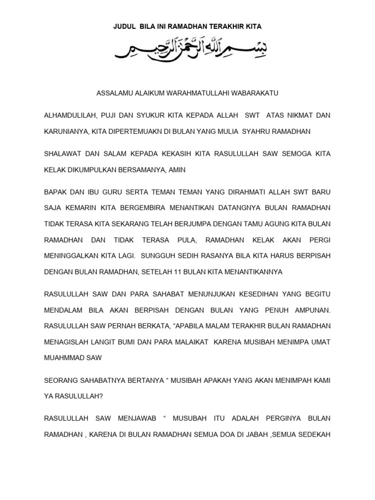 Judul Bila Ini Ramadhan Terakhir Kita | PDF | Agama & Spiritualitas