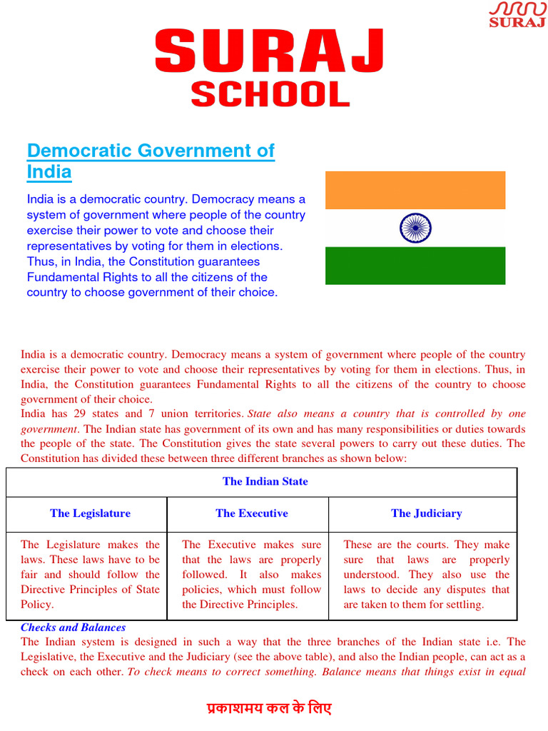 Understanding India's Democratic Structure | PDF | Government Of India ...