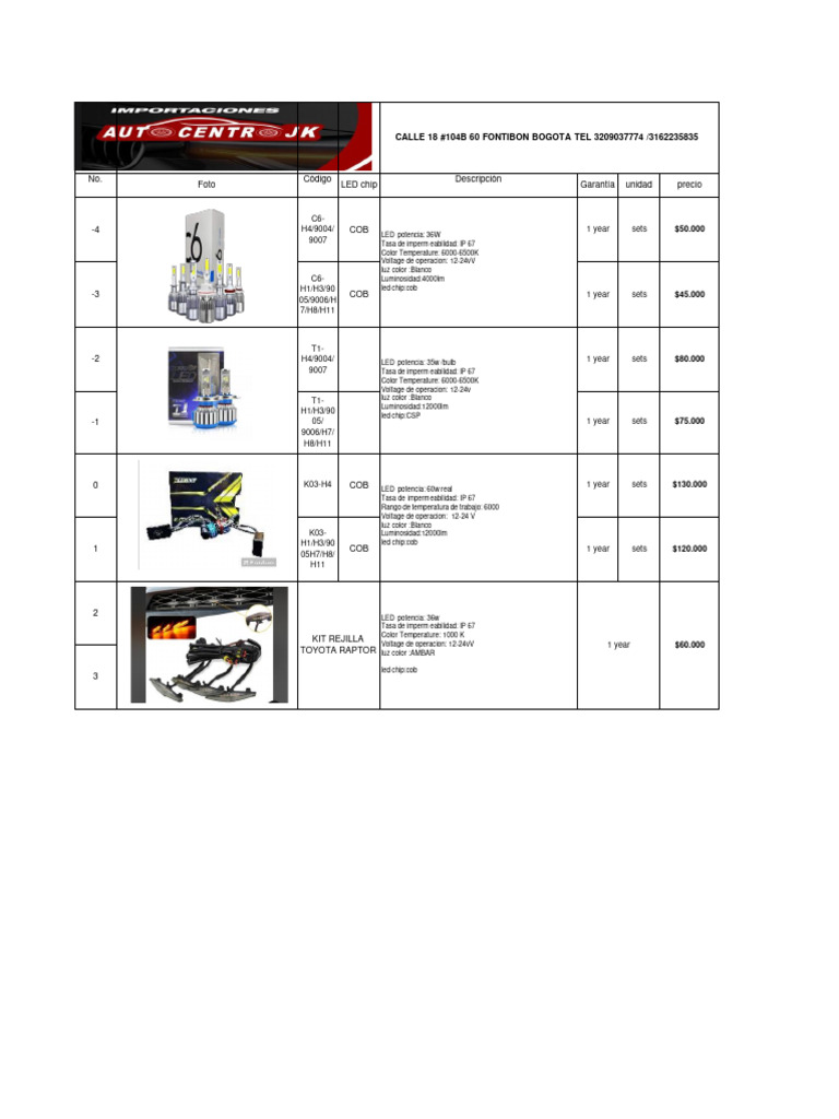 Catalogo Led Autocentro | PDF