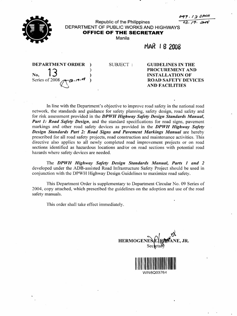 Office of The Secretary: Republic of The Philippines Department of ...