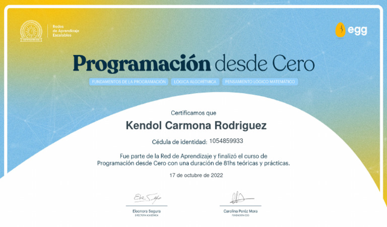 Certificado de Curso Programacion Desde Cero | PDF