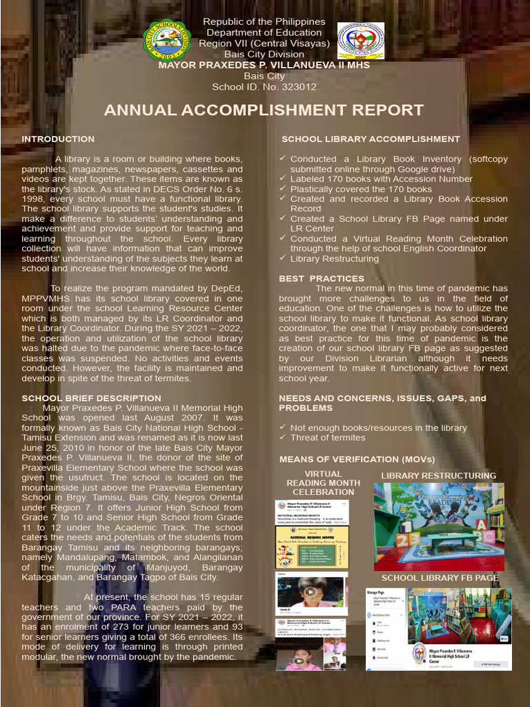 School Library Annual Report | PDF