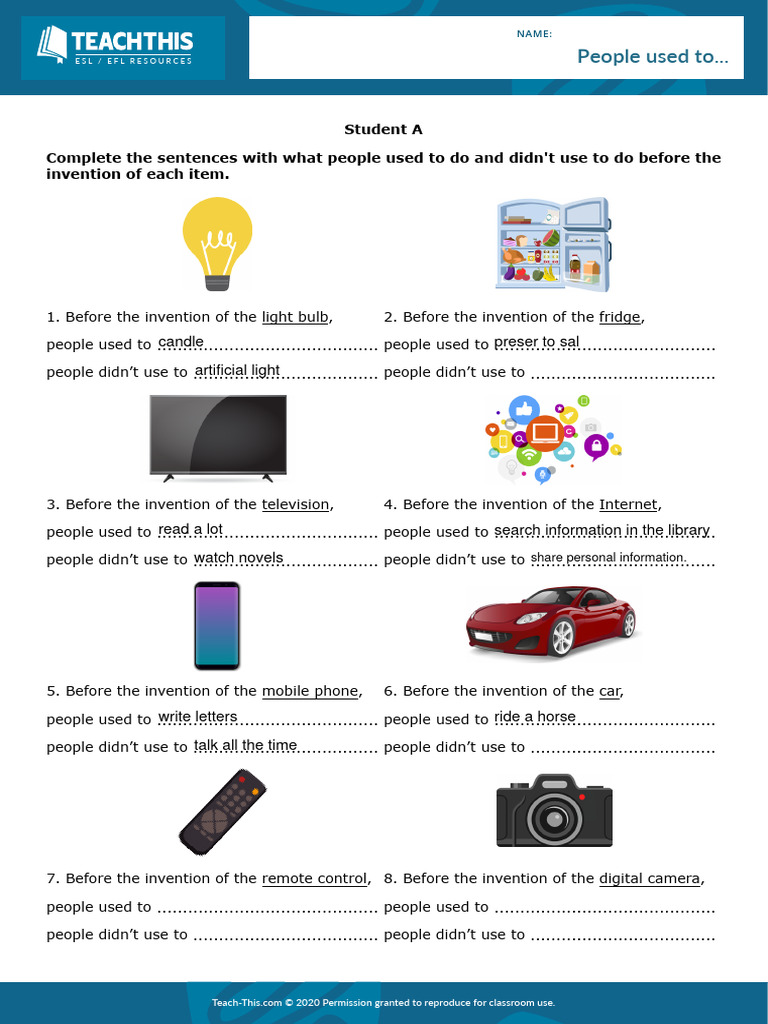 ESL/EFL Activities on Inventions | PDF | Information And Communications ...