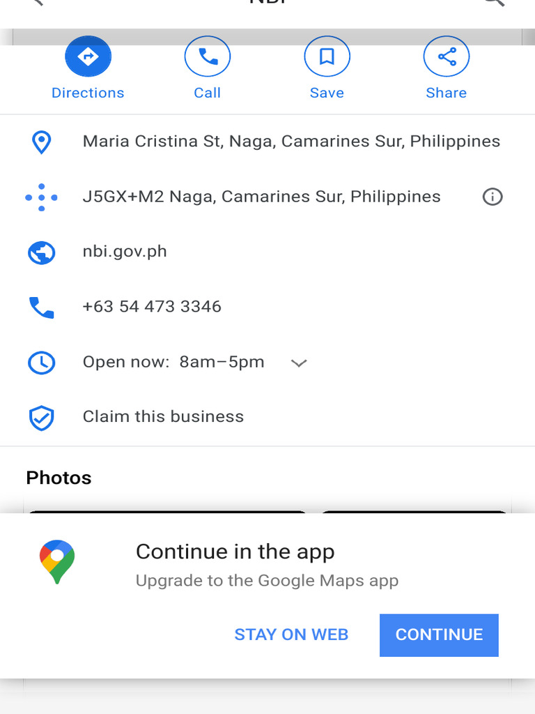 NBI - Google Maps | PDF
