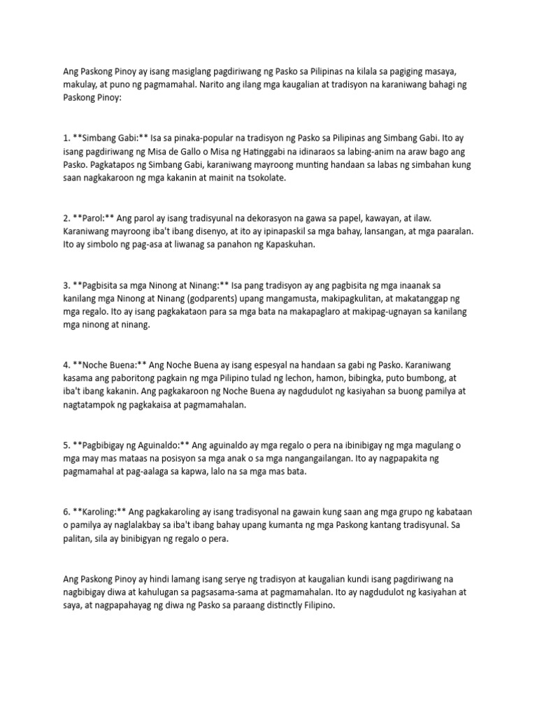 Paskong Pinoy | PDF