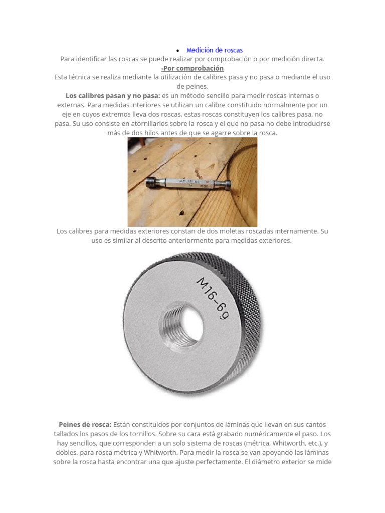 Medición de Roscas | PDF | Tornillo