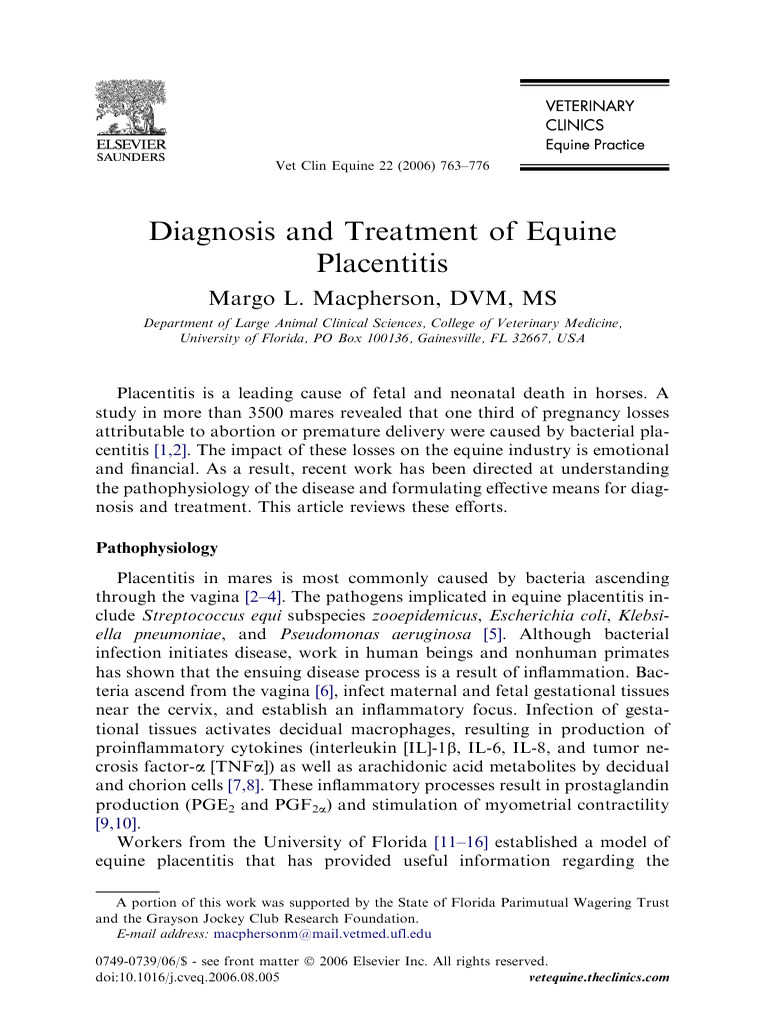 Diagnostico y Tratamiento de La Placentitis | PDF | Childbirth | Health ...