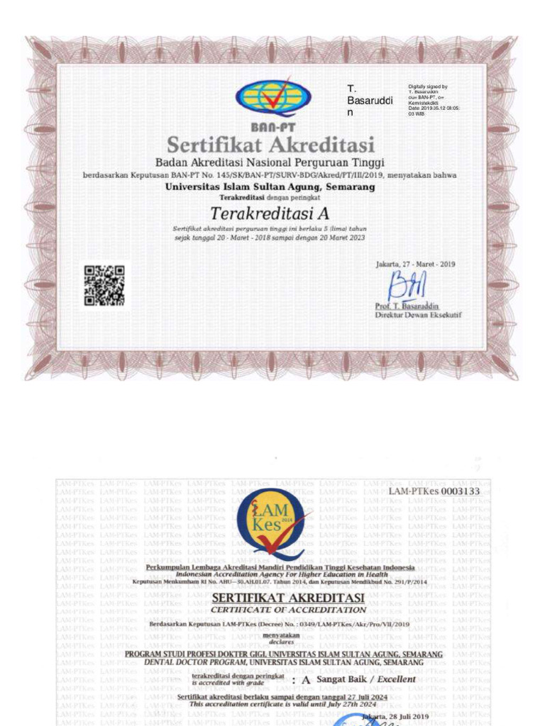 Setifikat Akred BANPT & LAMPTKes | PDF