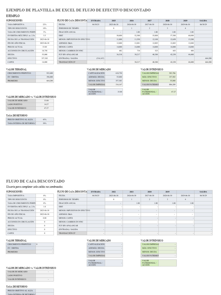 IC Sample Discounted Cash Flow 27147 ES | PDF
