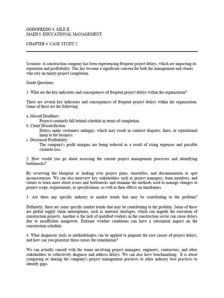 Chapter 4. Case Study 2 - Gile II, Godofredo S. | PDF | Business