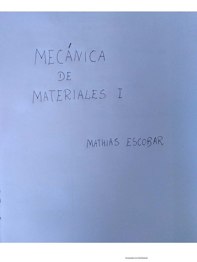 Cuaderno de Mecánica de Materiales I Mathias Escobar | PDF