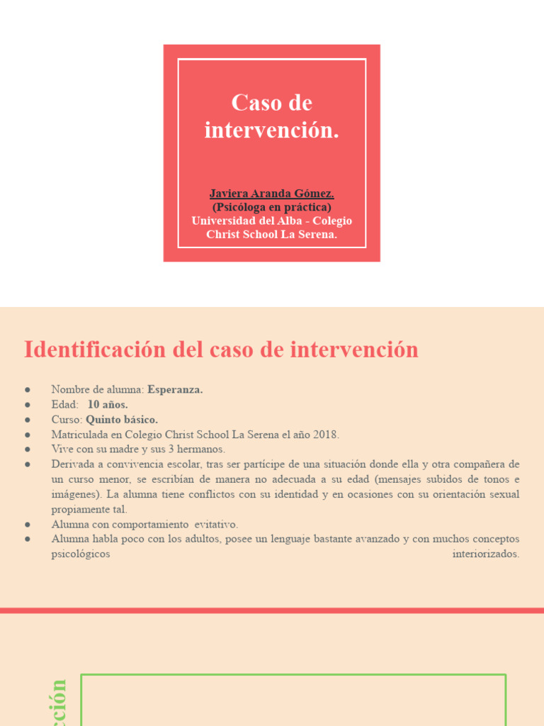 Caso Intervencion Javiera Aranda | PDF | Aprendizaje | Sicología