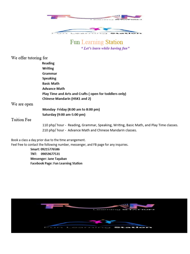 Fun Learning Station | PDF
