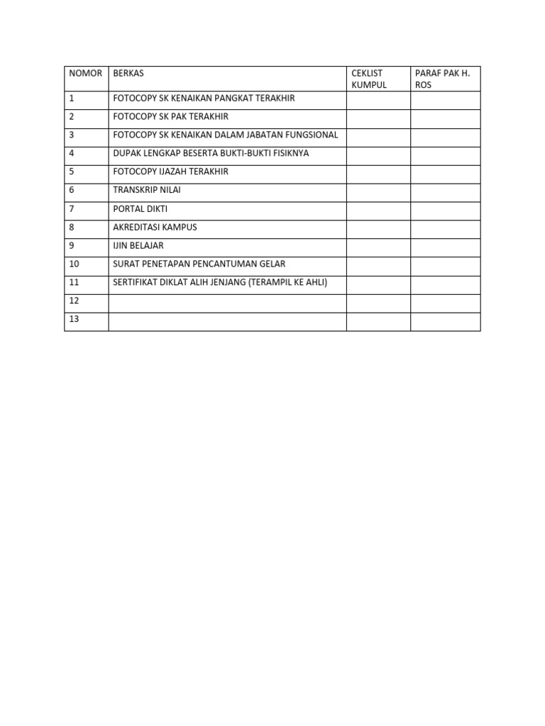 CEKLIST | PDF | Seni & Disiplin Bahasa | Kajian Bahasa Asing