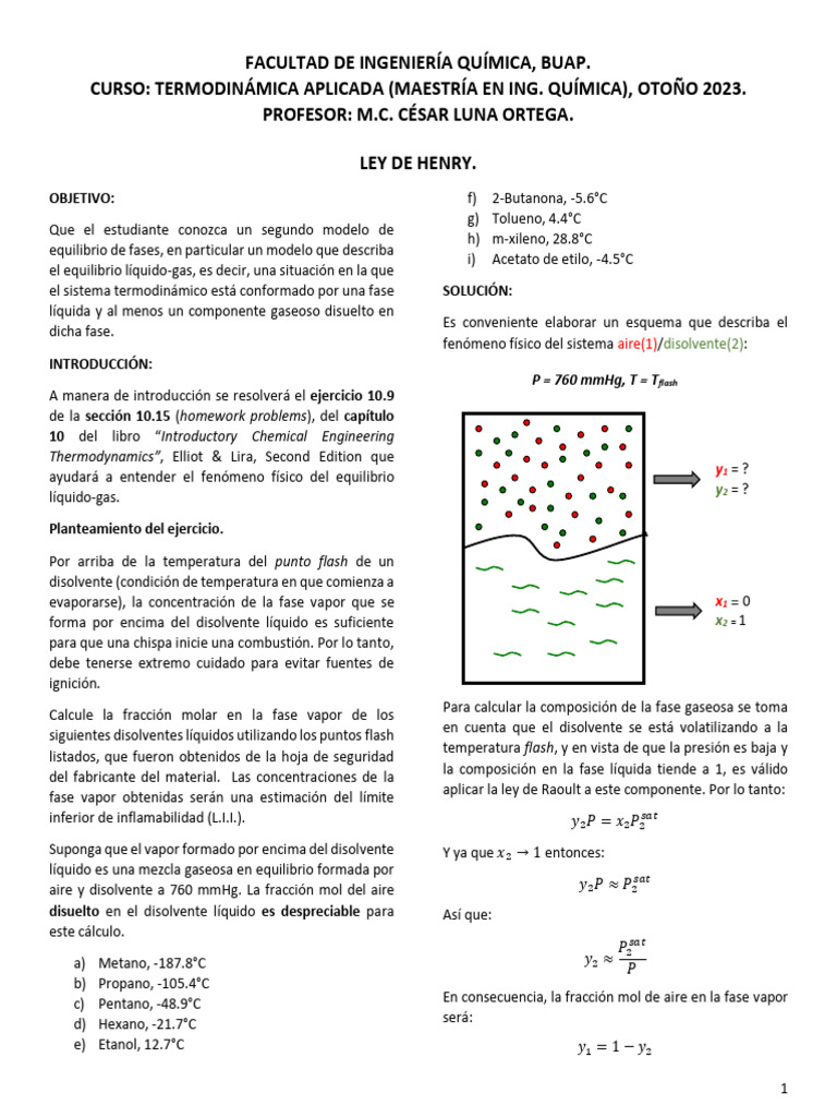 Ley de Henry TM-Ot23 | PDF | Concentración | Fase (materia)