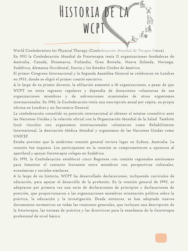 Historia de La WCPT | Descargar gratis PDF | Terapia física Historia de La WCPT | Descargar gratis PDF | Terapia física