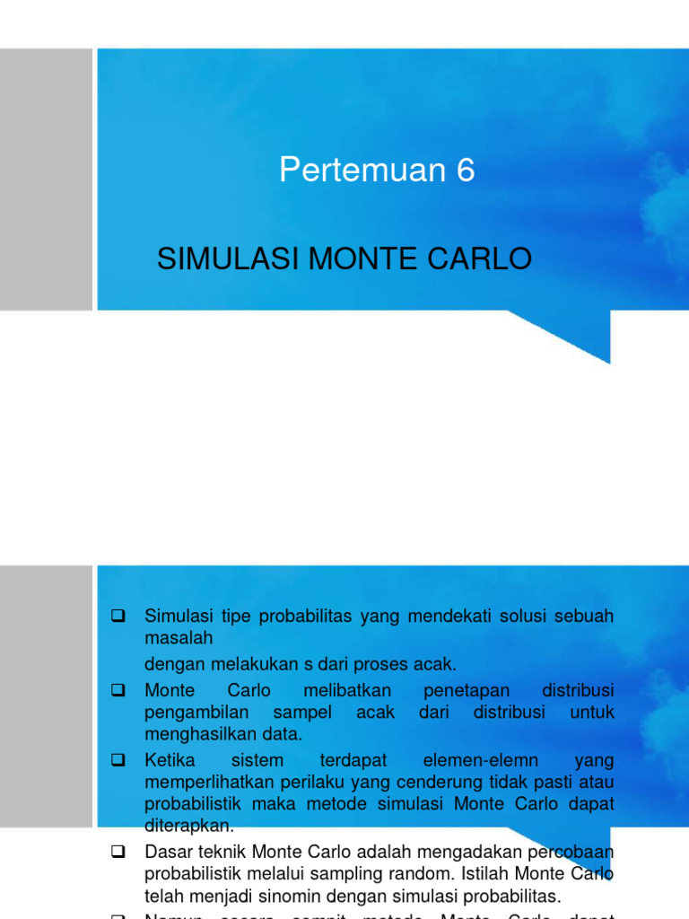 Simulasi Monte Carlo - Pemodelan Simulasi | PDF