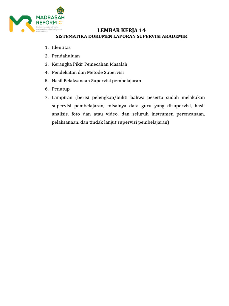 LK 14-Simulasi Penyusunan Dokumen Supervisi Pembelajaran | PDF