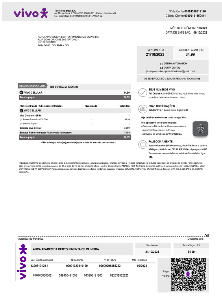 Conta Vivo | PDF