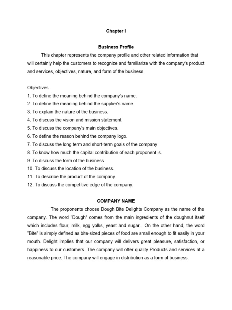 BUSINESS-PROFILE | PDF | Partnership | Doughnut