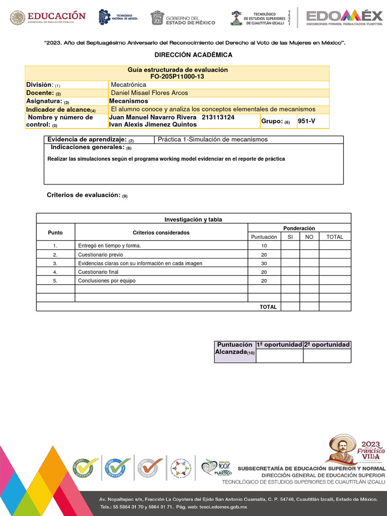 Practica1 Mecanismos | PDF | Simulación | Motores